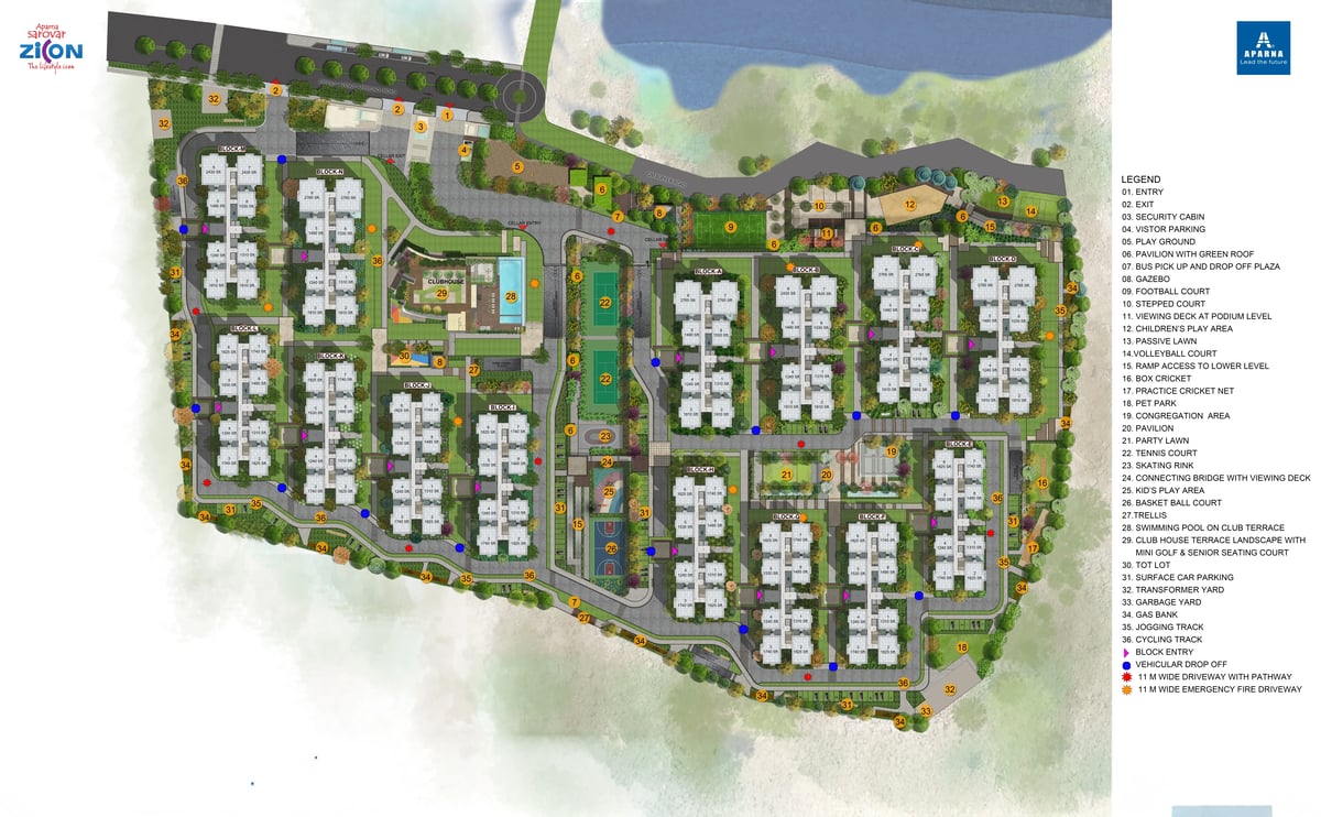 Aparna Sarovar Zicon in Nalagandla, Hyderabad - Under Construction ...